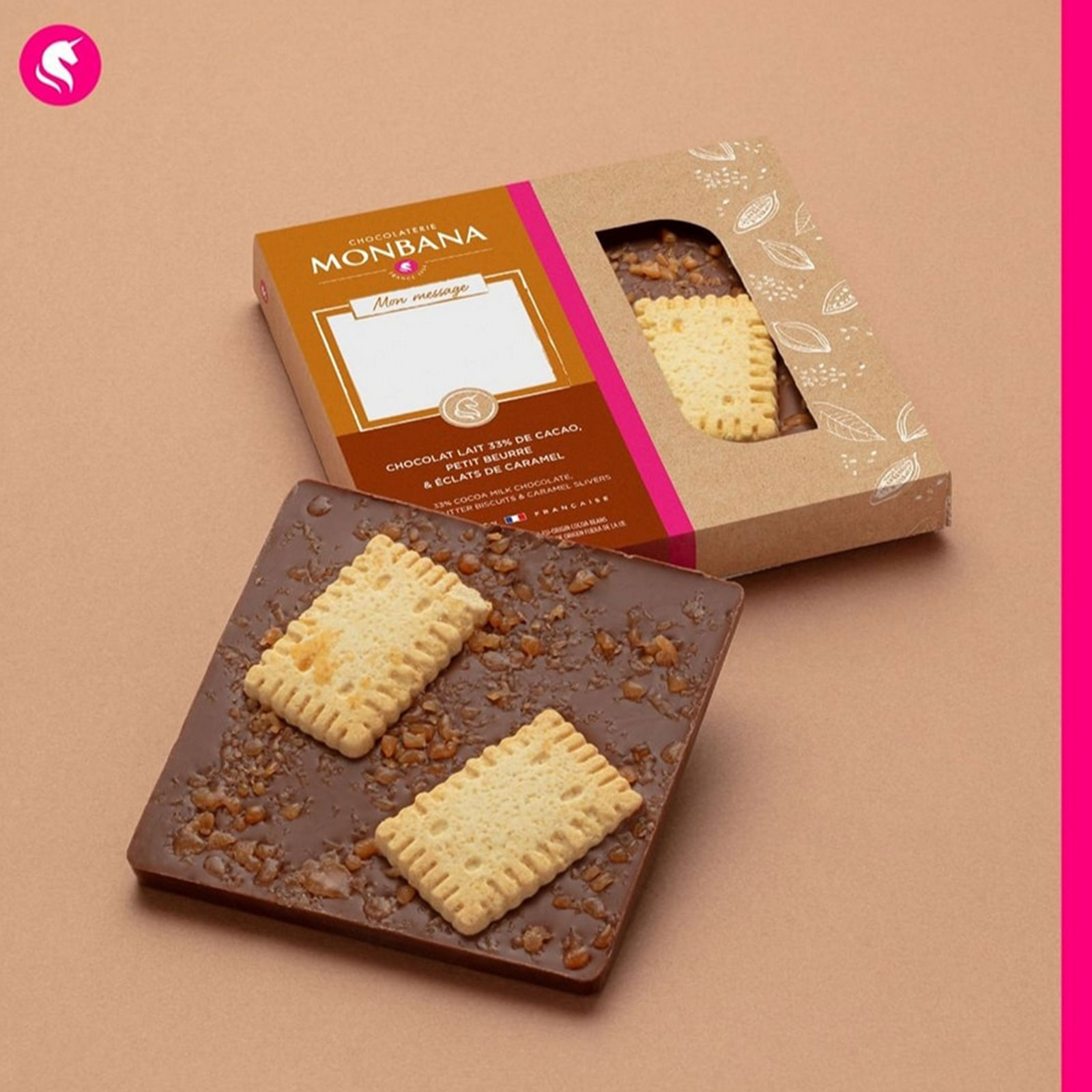 Monbana tablette message petit beurre et caramel - Boutique Culinaire ...